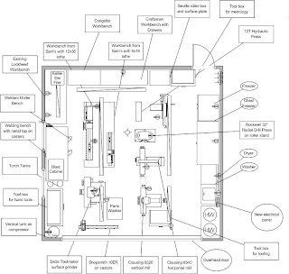 Garage Welding Shop Layout Sketch Coloring Page